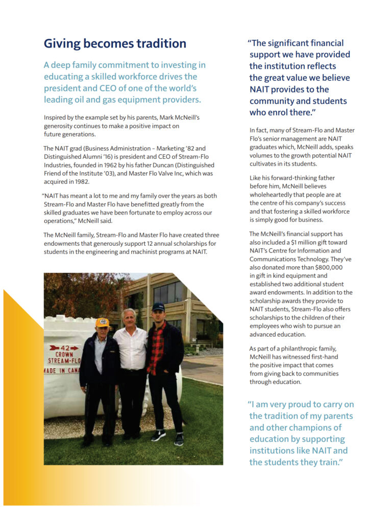 Giving becomes tradition - Stream-Flo Industries Ltd.